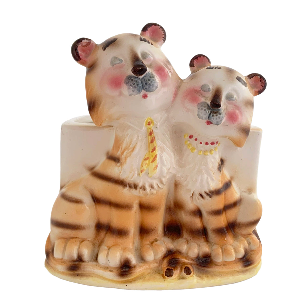 Vintage Kitsch Orange Tabby Cat Couple Ceramic Planter Inarco Japan ...