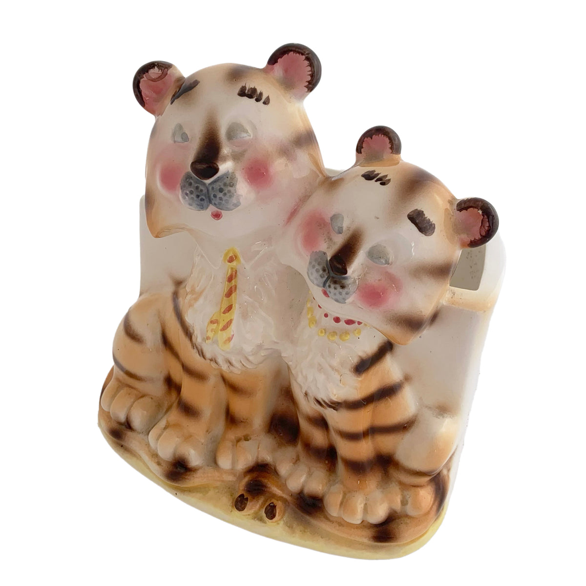 Vintage Kitsch Orange Tabby Cat Couple Ceramic Planter Inarco Japan ...