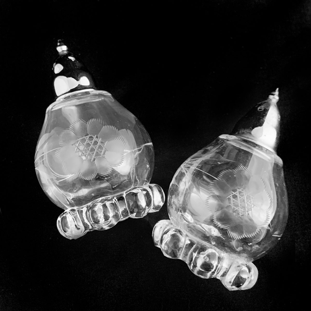 Vtg Imperial Candlewick Hughes Corn Flower Glass Salt Pepper Shakers ...